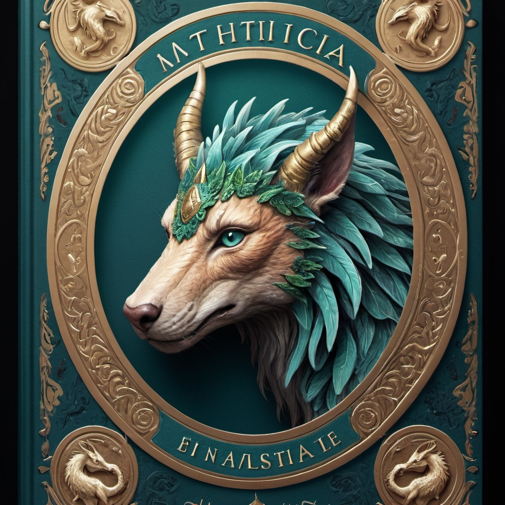 A detailed book cover for a book series about mythic...