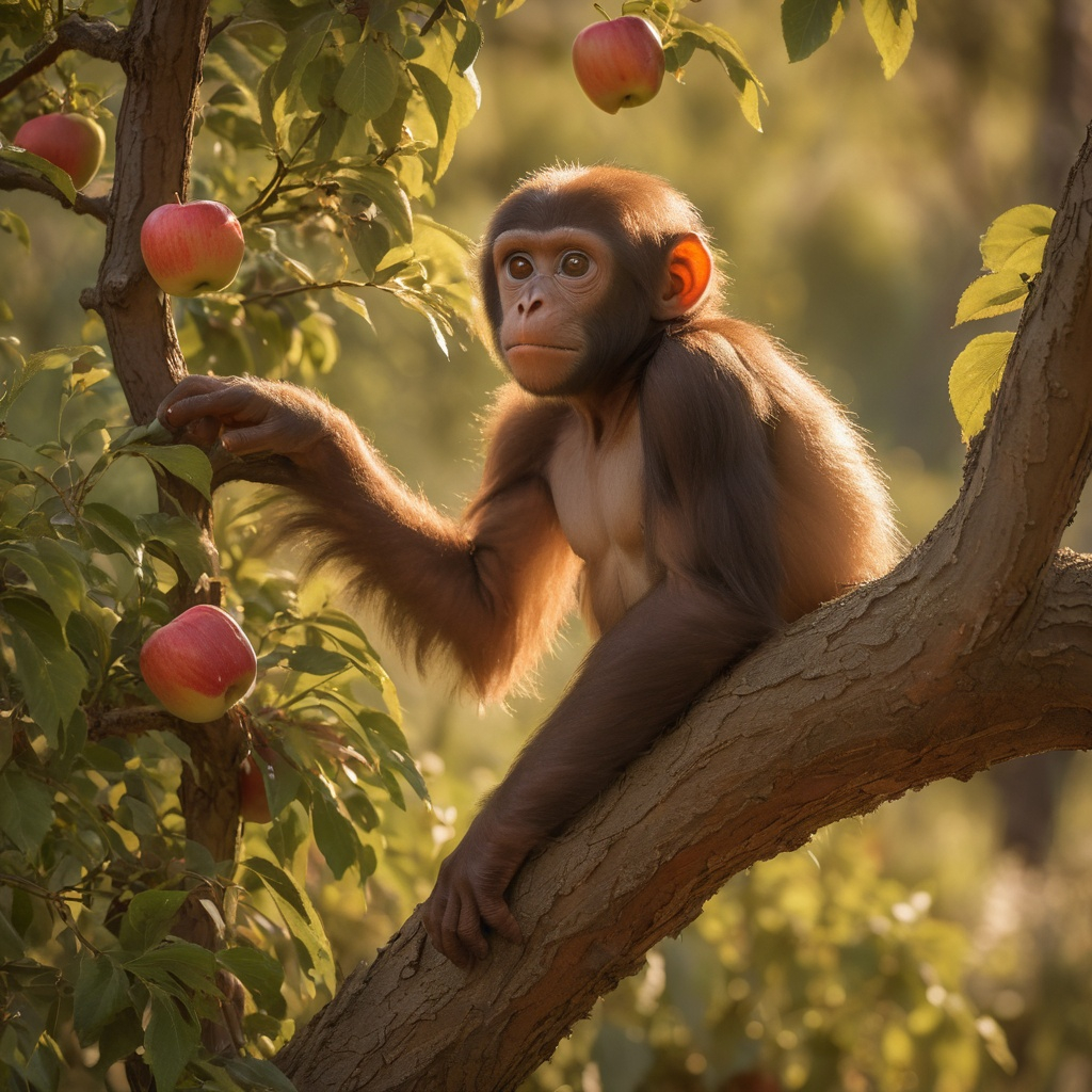 a very young ape lost ape trying to climb Mount Shas...