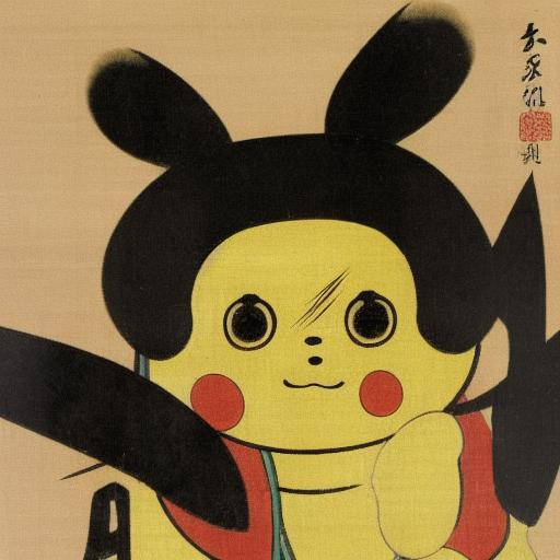 the Chinese ancient painting of pikachu ,by emperor...