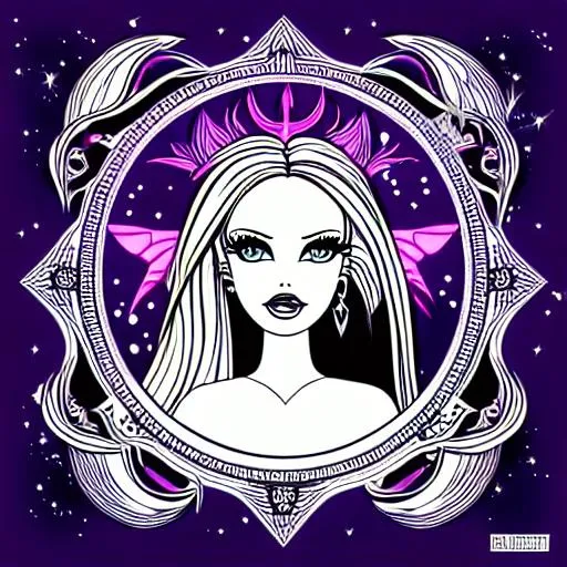 Barbie {BAPHOMET} illustration, vector, extremely de... | OpenArt