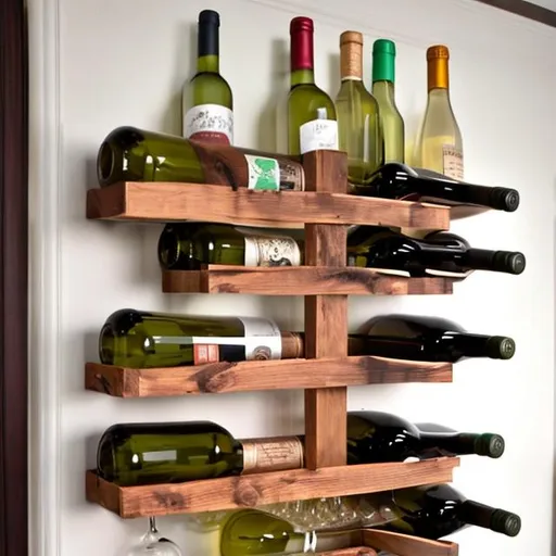 DIY wooden wine rack, elegant display that keeps you...