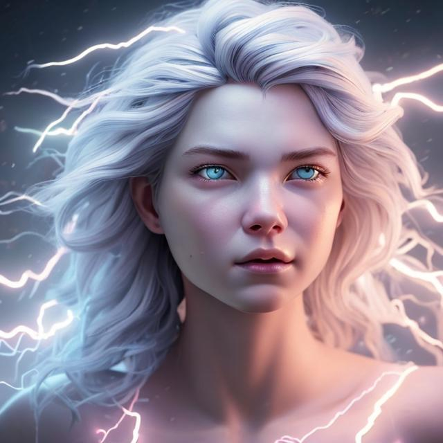 Goddess of lightning hyper realistic face features w... | OpenArt