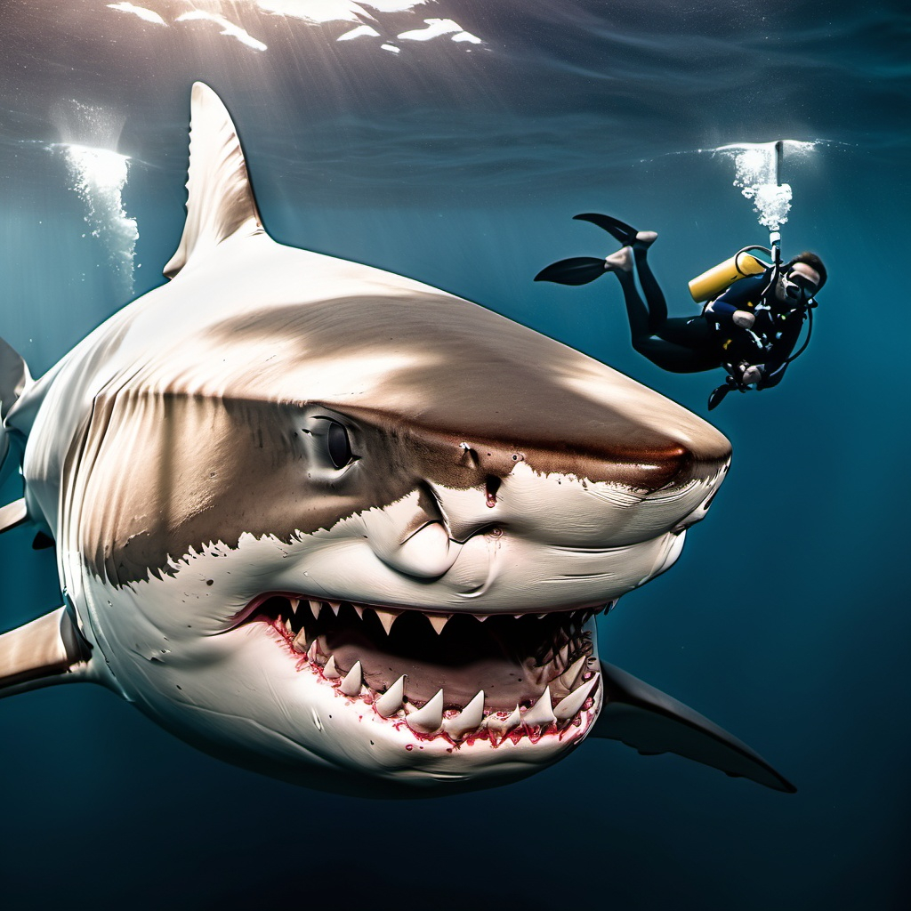 Make a photo of a really big shark?