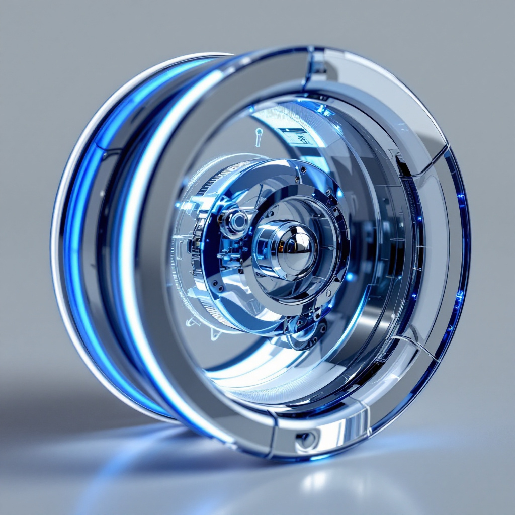 A yo yo with a built-in gyroscope, transparent