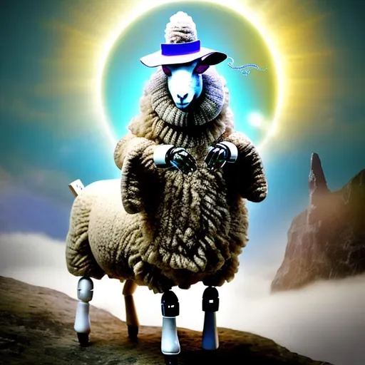 robot sheep wizard photo | OpenArt
