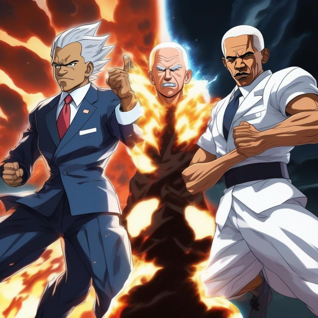Ultra Instinct Obama and Super Saiyan God Biden vs H...