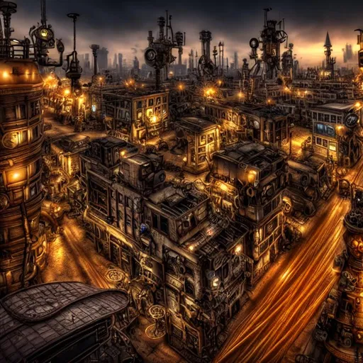 steampunk city 8k HDR | OpenArt