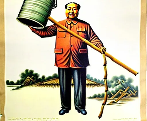 1960s Chinese propaganda poster of a smiling Mao Zed... | OpenArt