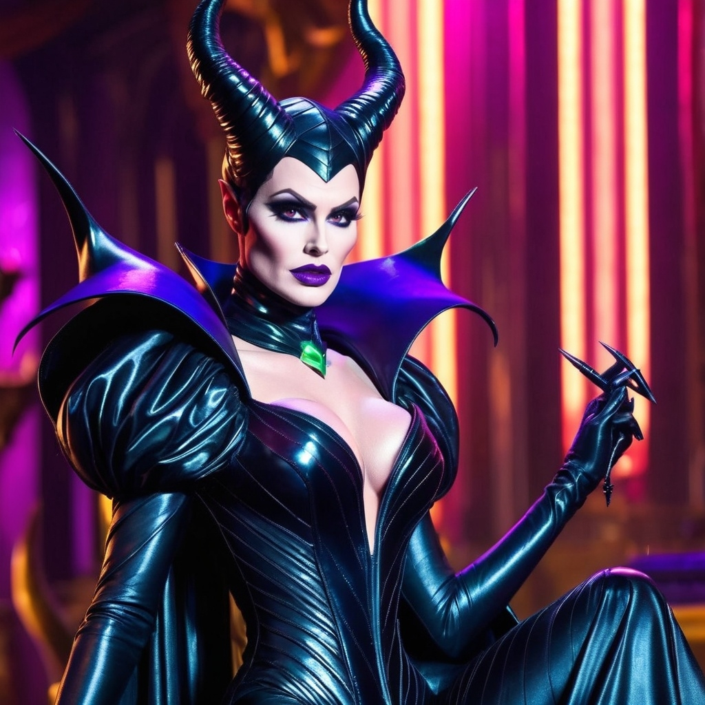 Gorgeous muscular cyberpunk drag queen (Disney's) Ma...