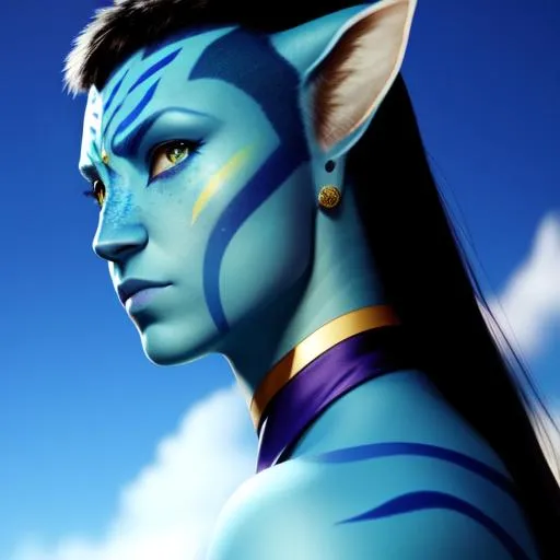 Portrait face, Na'vi from Avatar movie, center pose,... | OpenArt
