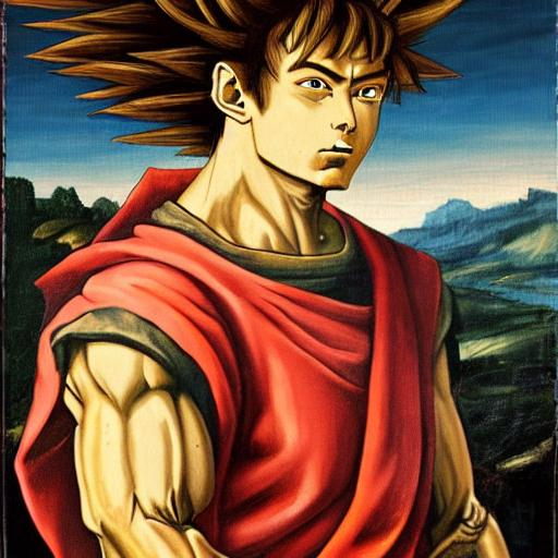 Renaissance style painting of goku | OpenArt