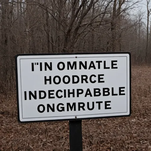 horror indecipherable sign