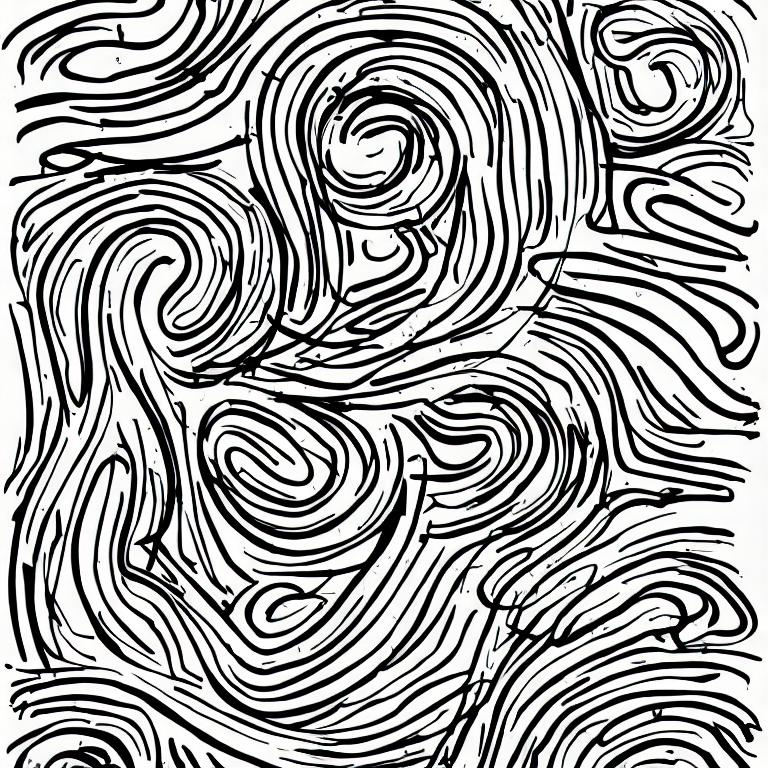 Simple shapes art colors sketch abstract black outline | OpenArt