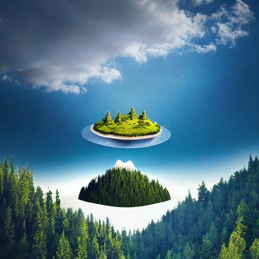100mm photo of isometric floating island in the sky,... | OpenArt