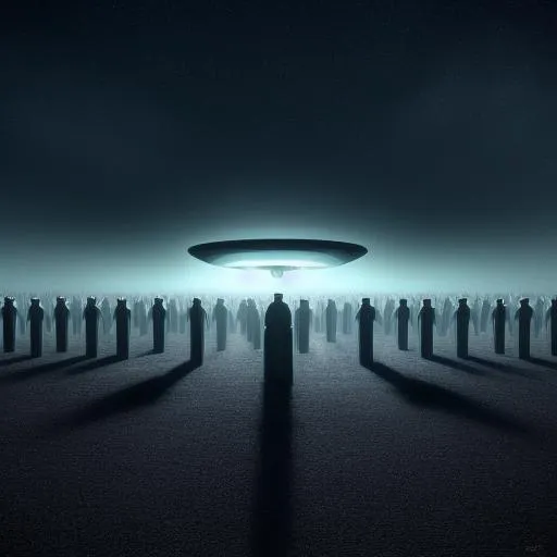 Breathtakingly detailed Image of a UFO death cult me...