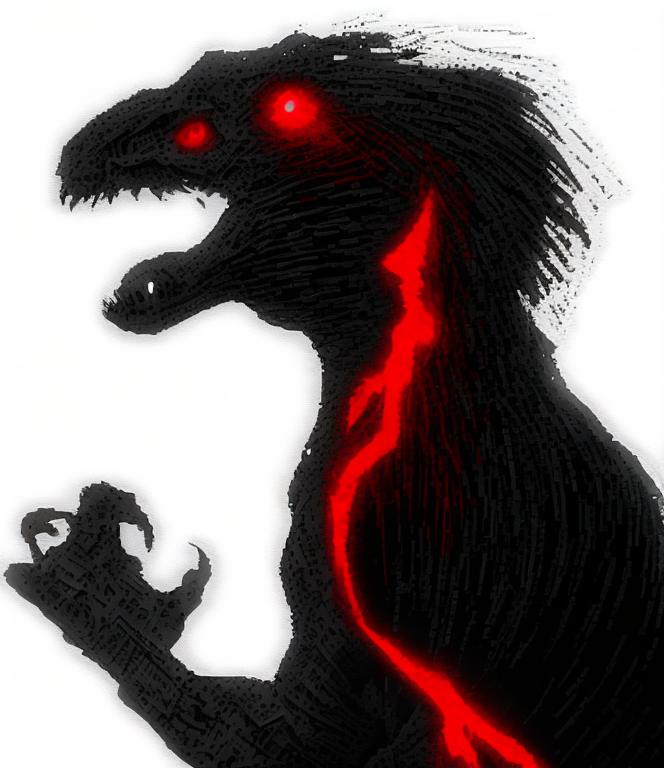 evil and dark and glowing red black and white | OpenArt