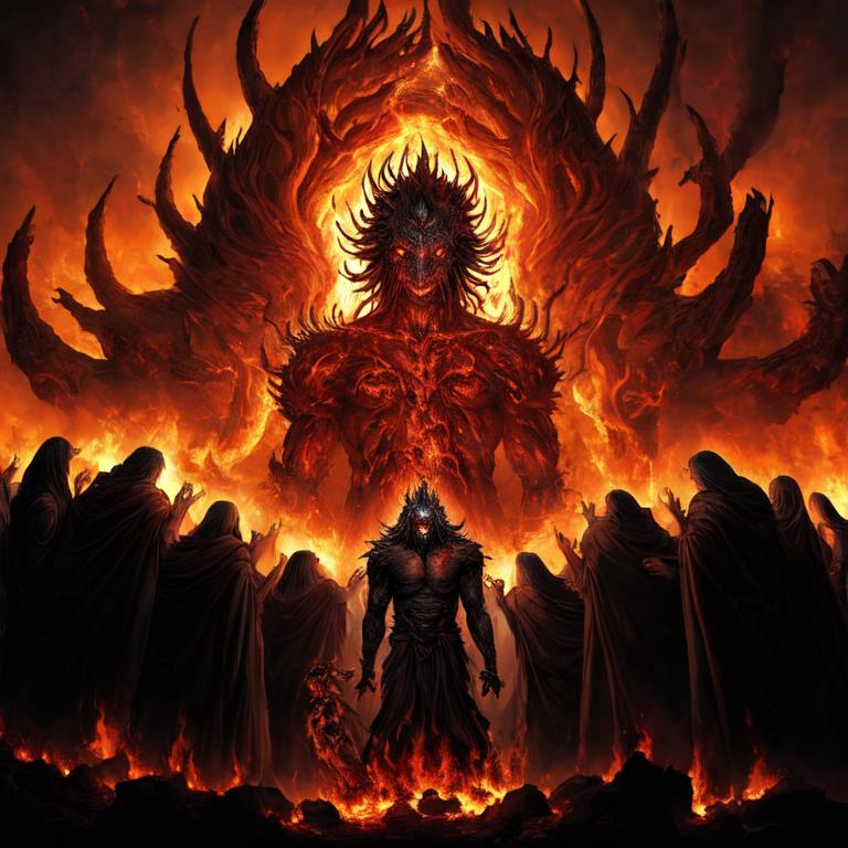 Dark ancient god waking from long slumber in a post... | OpenArt