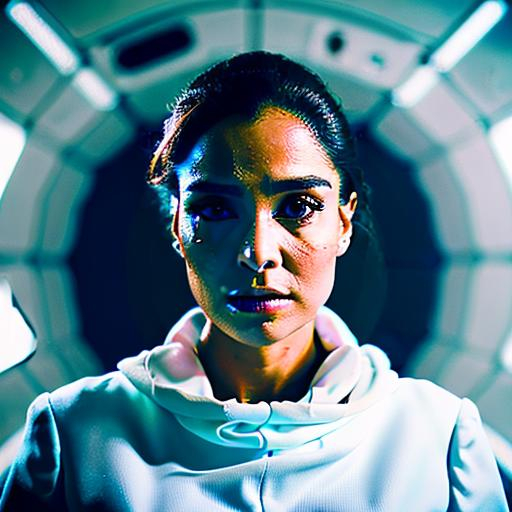 Shaima Ali is a futuristic civil servant dressed in...