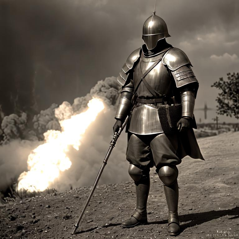 A knight in World War 2 photo. | OpenArt