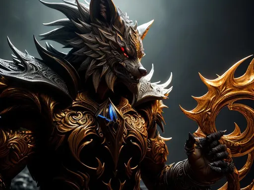 Splash art, a evil werwolf head full body, front, ((... | OpenArt