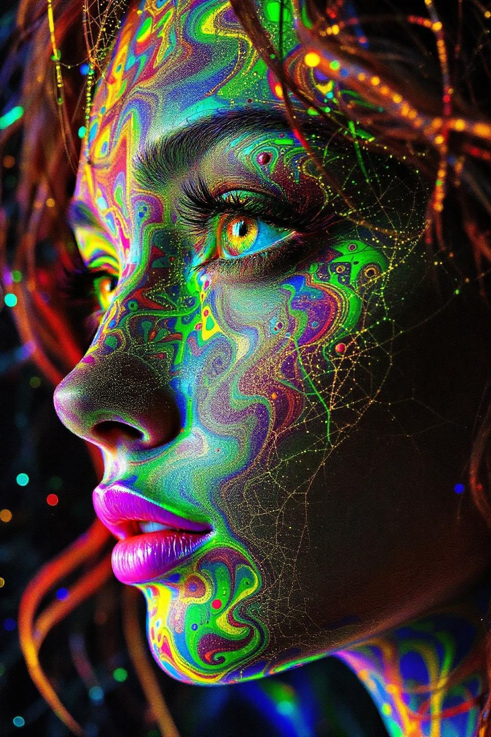A female face generated from recursive mappings f_n(...