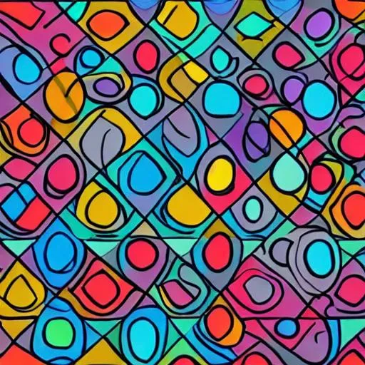 Simple shapes art color sketch pattern | OpenArt