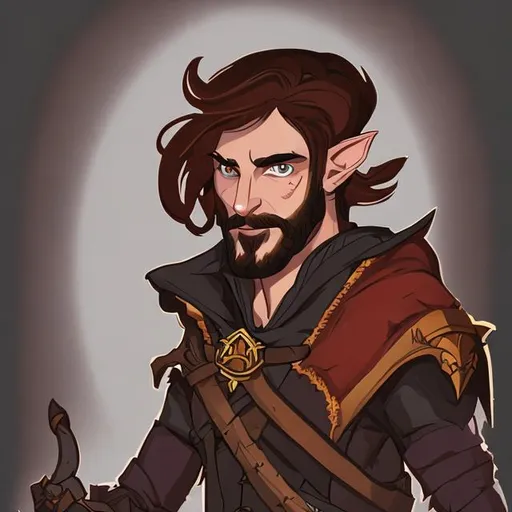 Halfling rogue with beard in noir art style | OpenArt
