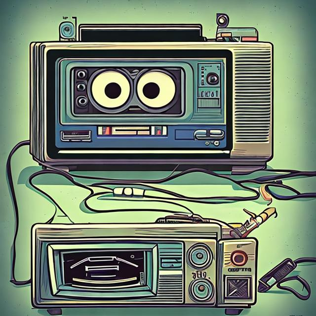 Retro tech nerd cartoon