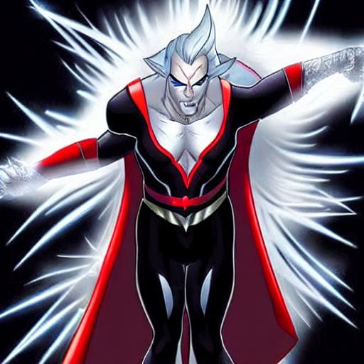 Marvels Mr sinister. Silver hair Color. Glowing gold...