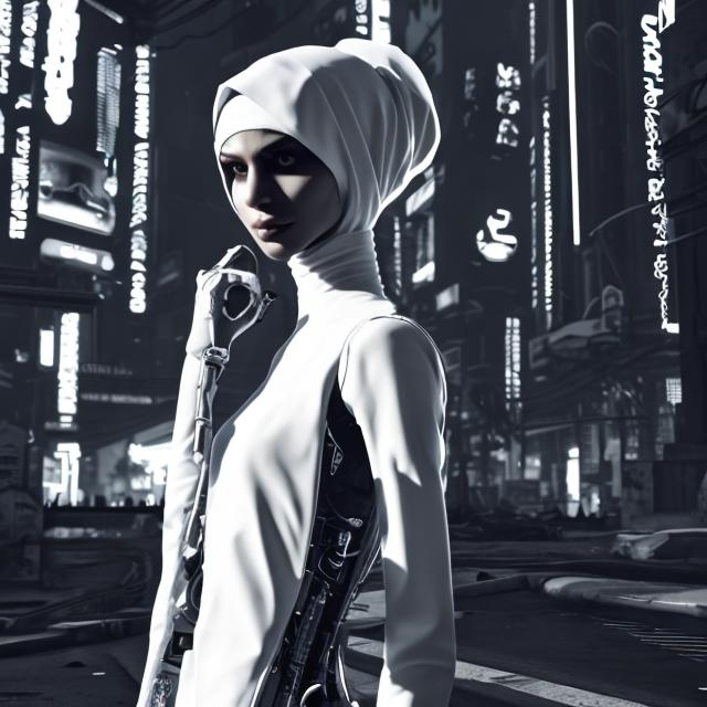 MONOCHROME, isabelle caro, hijab, skinny, anorexic,... | OpenArt