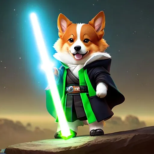 super cute fluffy corgi warrior in armor, photoreali... | OpenArt