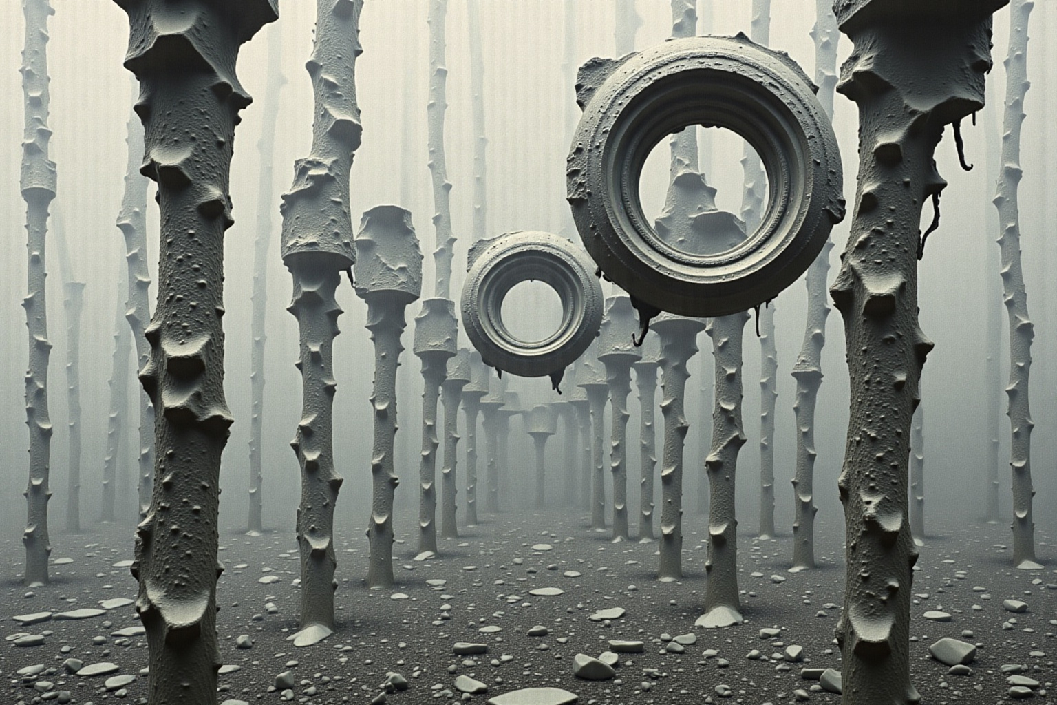 robotic, mist, machine, shapes, avant-garde, bizarr...