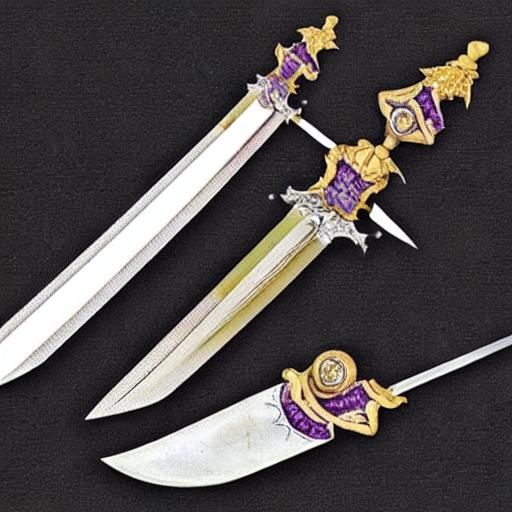 a high detailed sword with a diamond hilt with ameth... | OpenArt