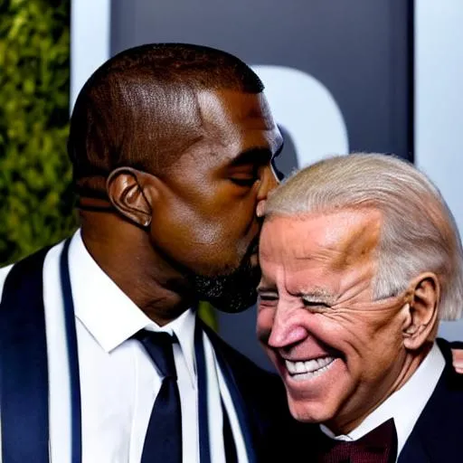 Kanye West and Joe Biden kissing , high quality, 8k,... | OpenArt