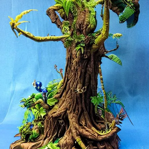 pandora from avatar, very detailed, home tree