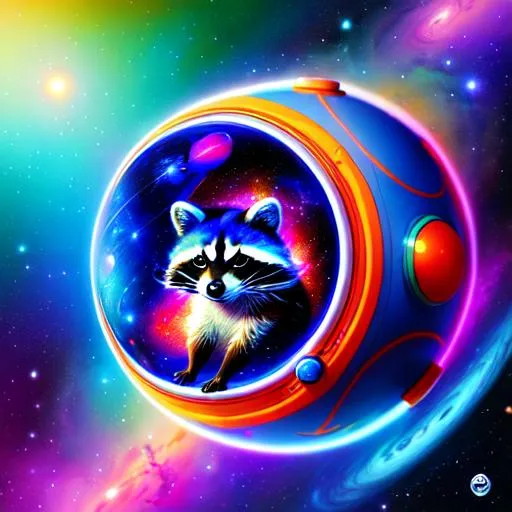 (((raccoon astronaut))) (((in space))), chaotic, ((... | OpenArt