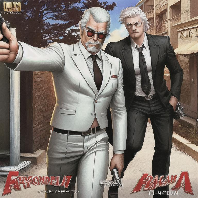 Colonel Sanders wearing aviator sunglasses, cool pos... | OpenArt