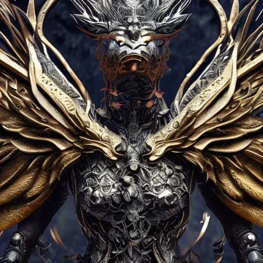 Anthropomorphic majestic garuda angel, portrait, fin... | OpenArt