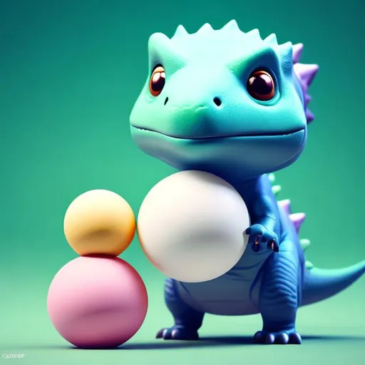 Tiny Cute Barney the dinosaur, singing, soft smooth... | OpenArt