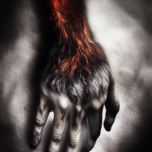 right hand, turning to ashes, a beautiful artwork of... | OpenArt