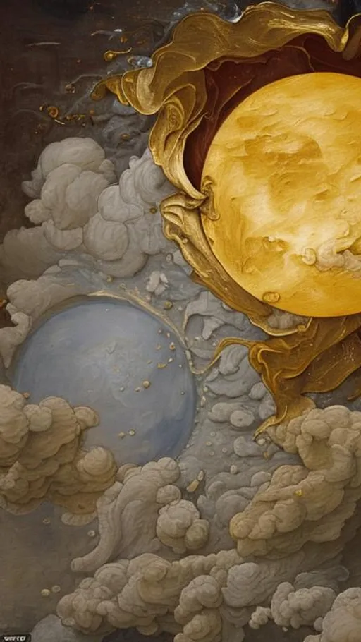 Oil, traditional renaissance painting style of a gre...