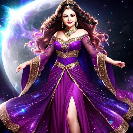 full body portrait of {{ hania amir }} wearing a neb... | OpenArt