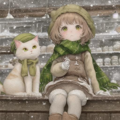 A cute cream-coloured ragamuffin cat with a harness... | OpenArt