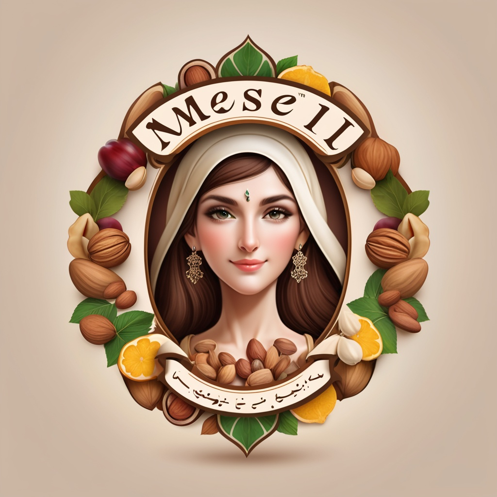I want a logo for a nut shop that has the name Mesch...