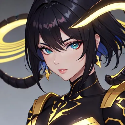 Scorpio The Scorpion zodiac as a female human, 8k,...