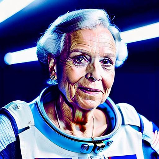 Evi Marandi at the age 70 is a futuristic civil serv... | OpenArt