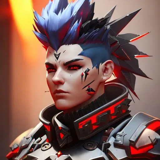 realistic young attractive female multicolor Mohawk... | OpenArt