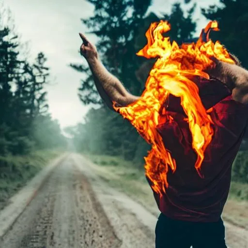 Man having spell of fire