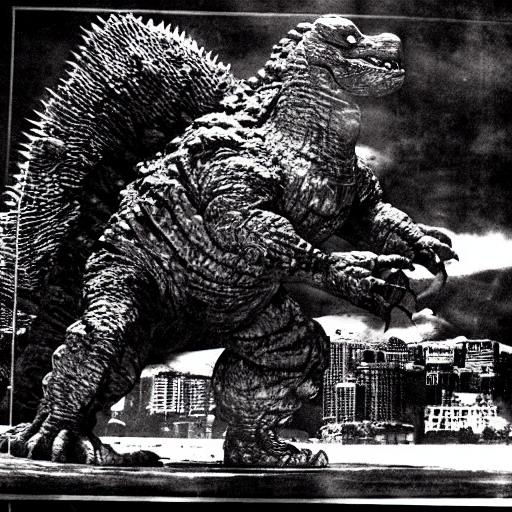 godzilla horror analog | OpenArt