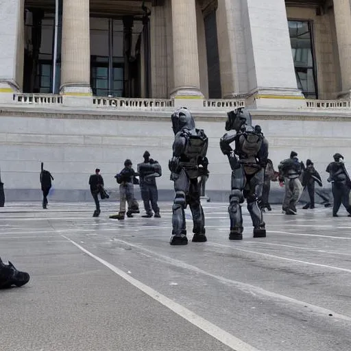 terminator ai bots invading capital building insurre... | OpenArt